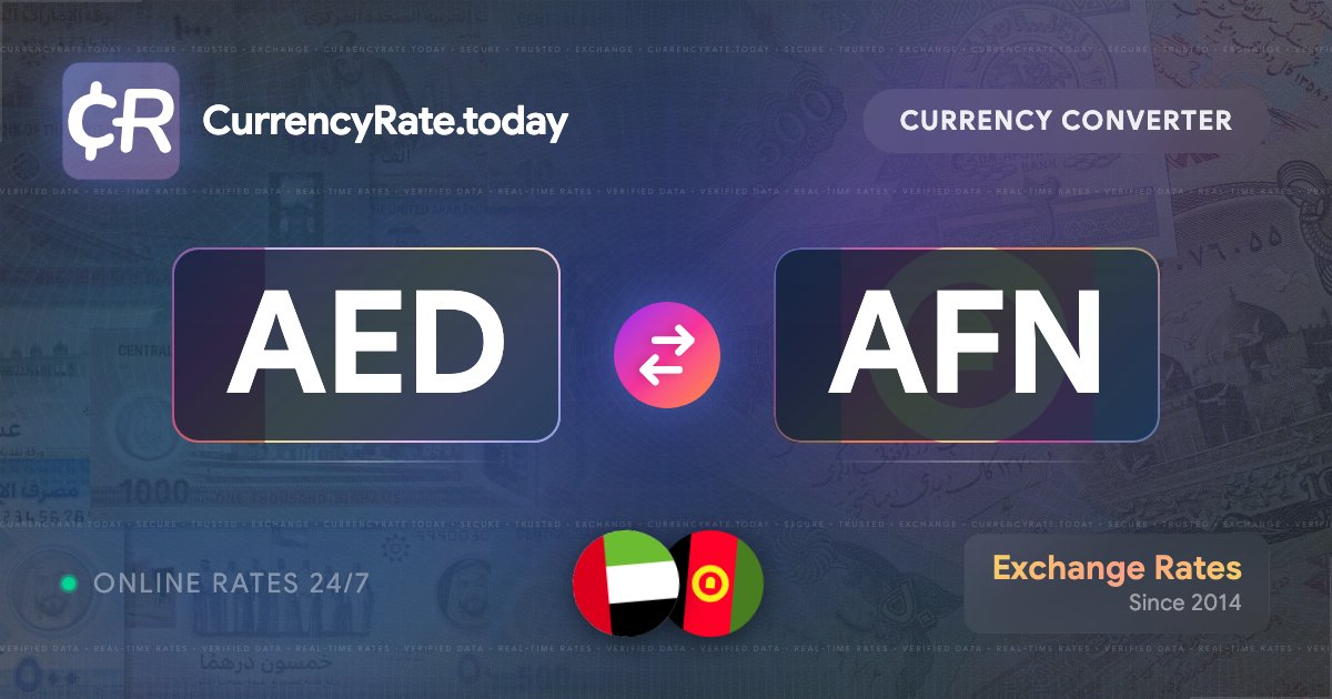 Live Dirham to Afghanis Exchange Rate - Dh 1 AED/AFN Today