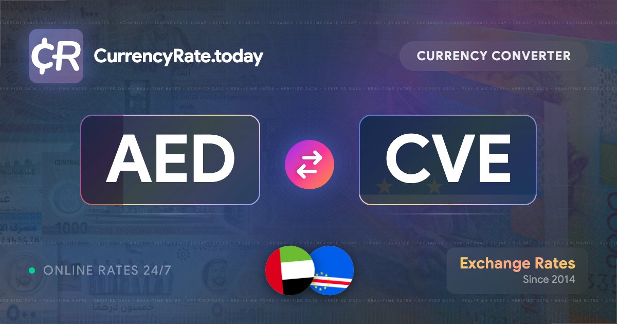 Live Dirham to Escudos Exchange Rate - Dh 1 AED/CVE Today