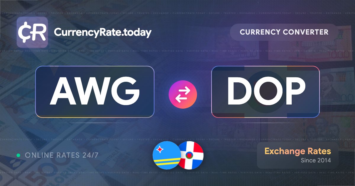 Live Florin to Dominican Pesos Exchange Rate - ƒ 1 AWG/DOP Today