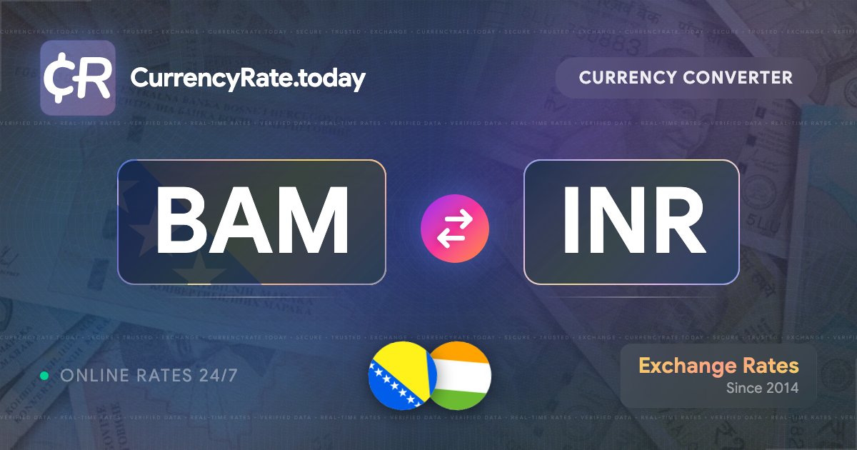 Live Mark to Indian Rupees Exchange Rate - КМ 1 BAM/INR Today