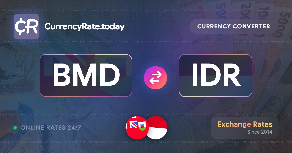 Live Bermuda Dollar to Rupiahs Exchange Rate - $ 1 BMD/IDR Today