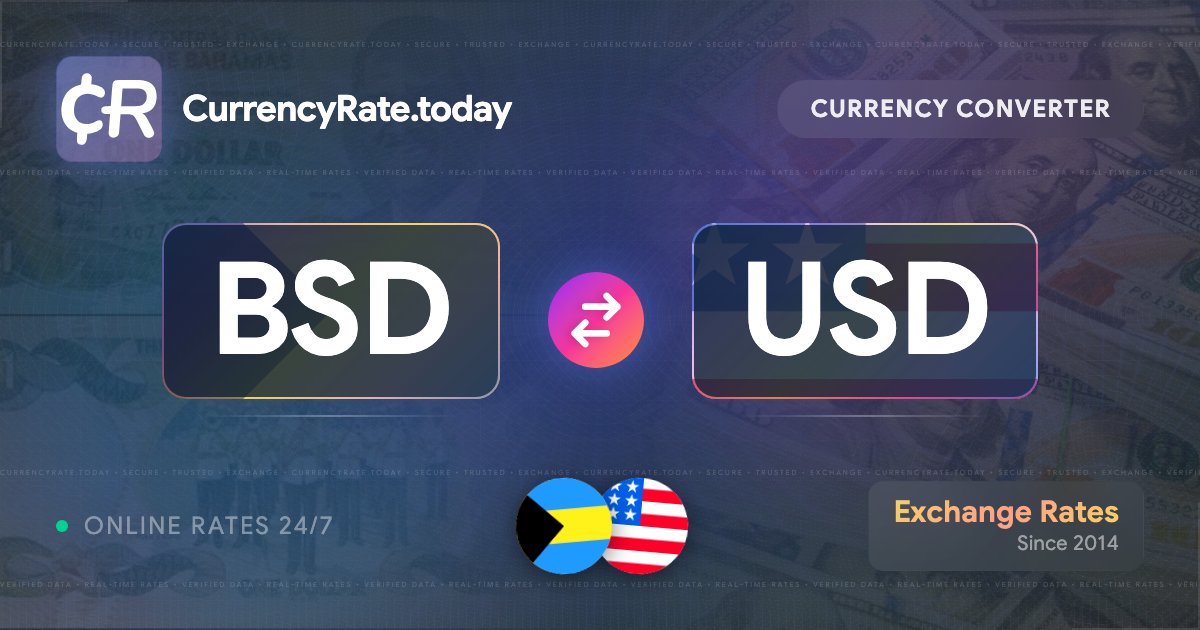 1 Million Bahamian Dollars (BSD) to US Dollars (USD) - Currency Converter