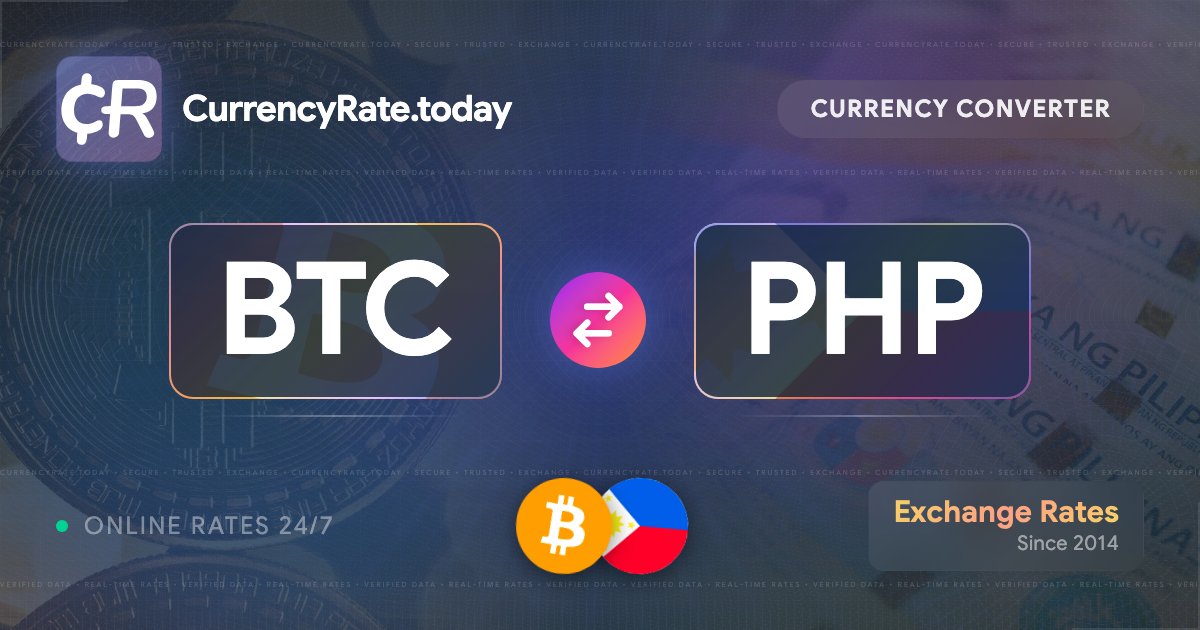 Live Bitcoin to Philippine Pesos Exchange Rate - ₿ 1 BTC/PHP Today