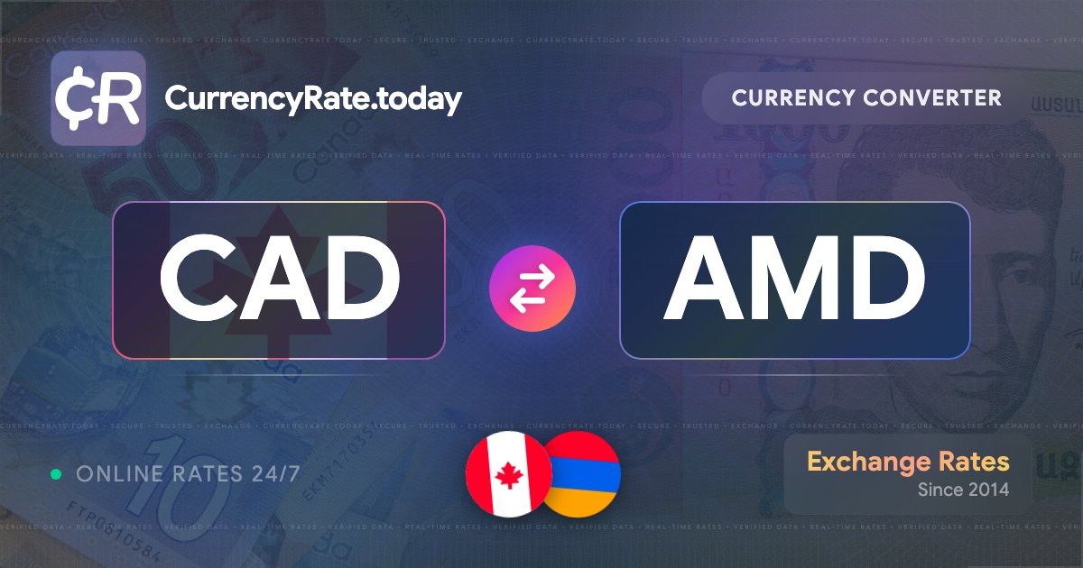 Live Canadian Dollar to Drams Exchange Rate - $ 1 CAD/AMD Today