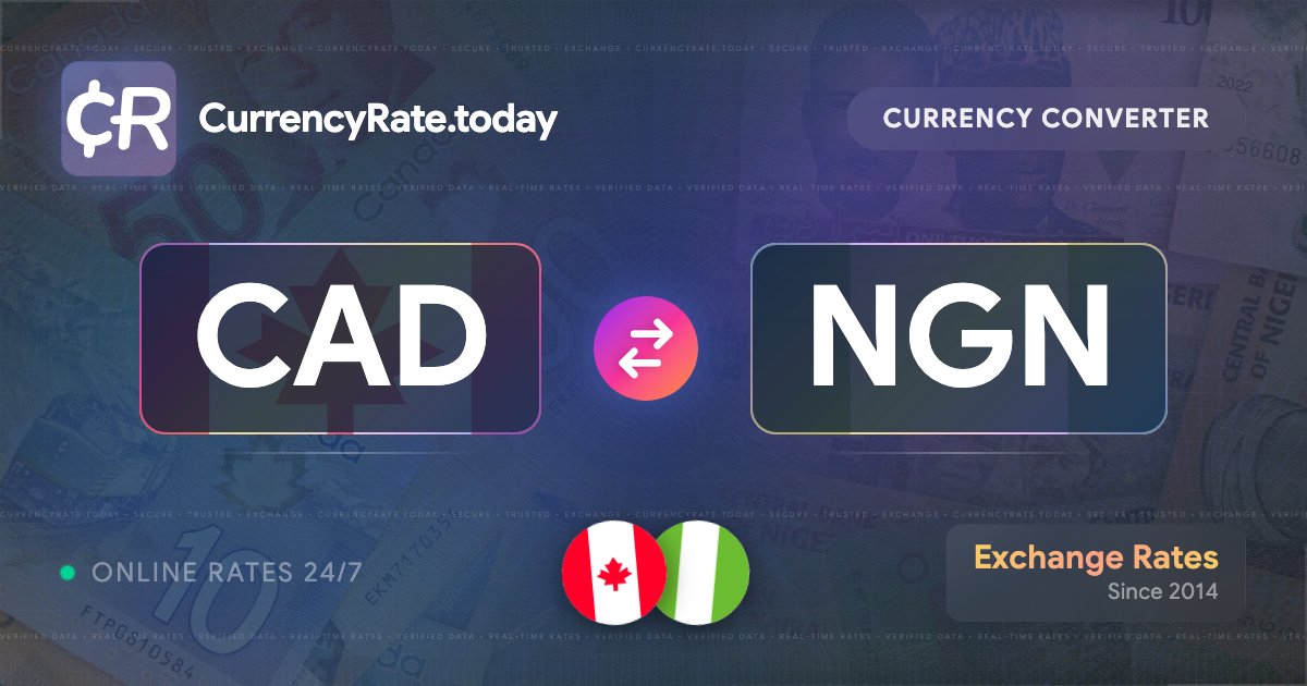 1000 Canadian Dollars (CAD) to Naira (NGN) - Currency Converter