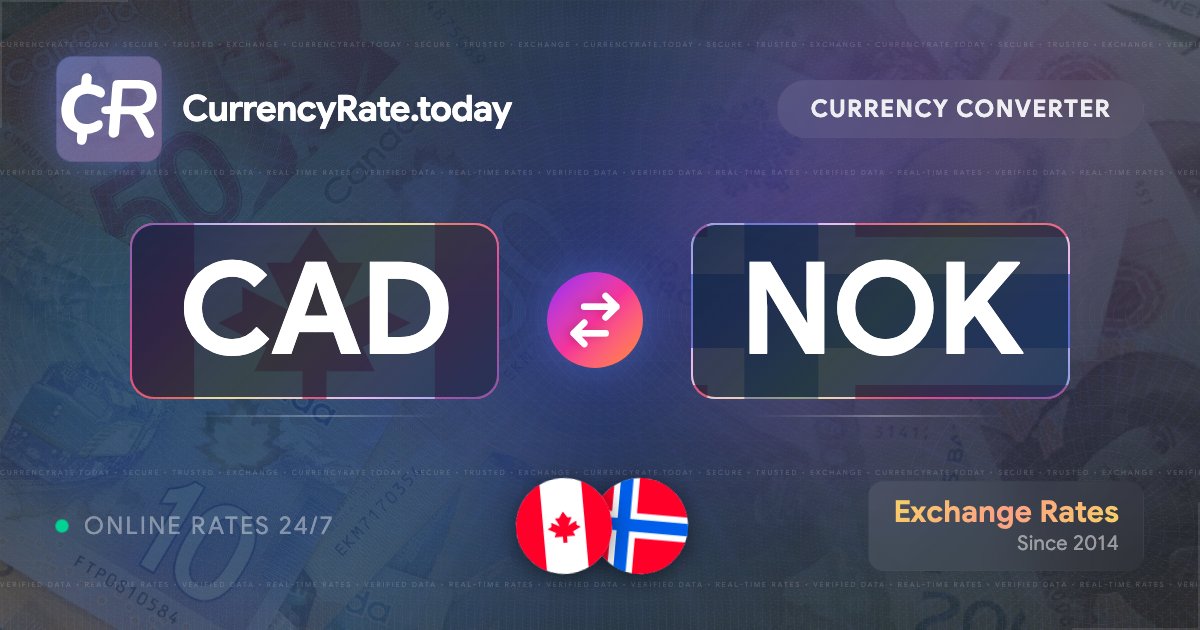 Live Canadian Dollar to Norwegian Kroner Exchange Rate - $ 1 CAD/NOK Today
