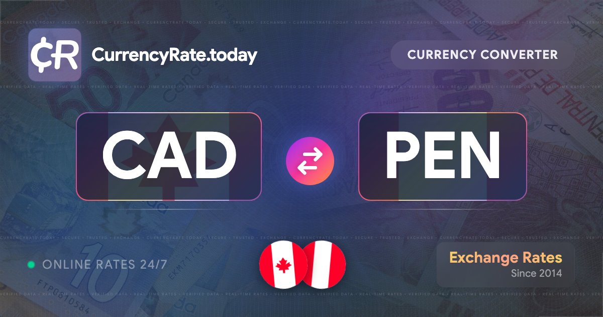 Live Canadian Dollar to Sols Exchange Rate - $ 1 CAD/PEN Today