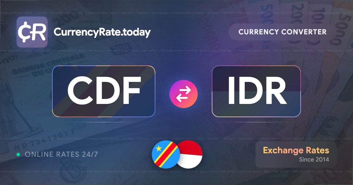 Live Congo Franc to Rupiahs Exchange Rate - Fr 1 CDF/IDR Today