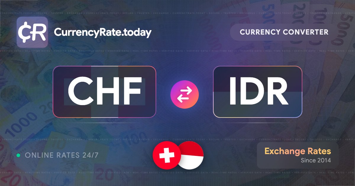 Nilai Tukar 2900 Franc Swiss ke Rupiah Indonesia - Konversi CHF/IDR