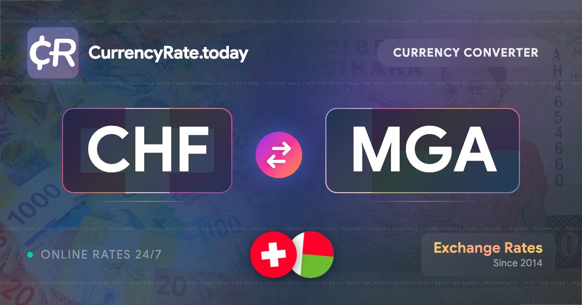 Live Swiss Franc to Ariary Exchange Rate - ₣ 1 CHF/MGA Today