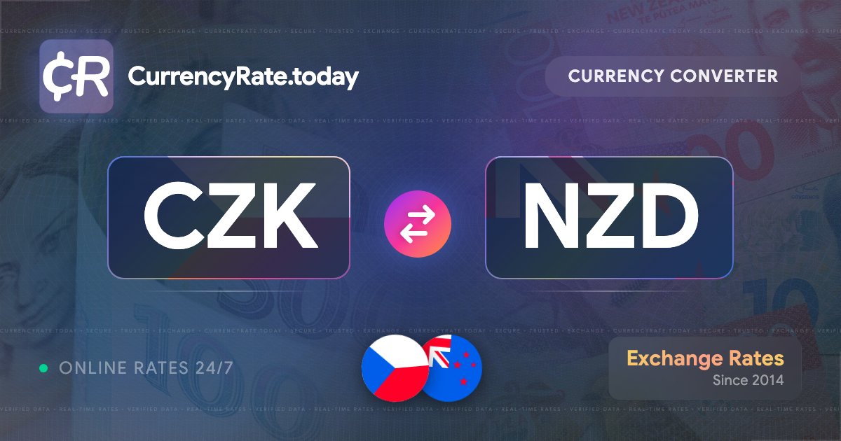 Live Koruna to New Zealand Dollars Exchange Rate - Kc 1 CZK/NZD Today
