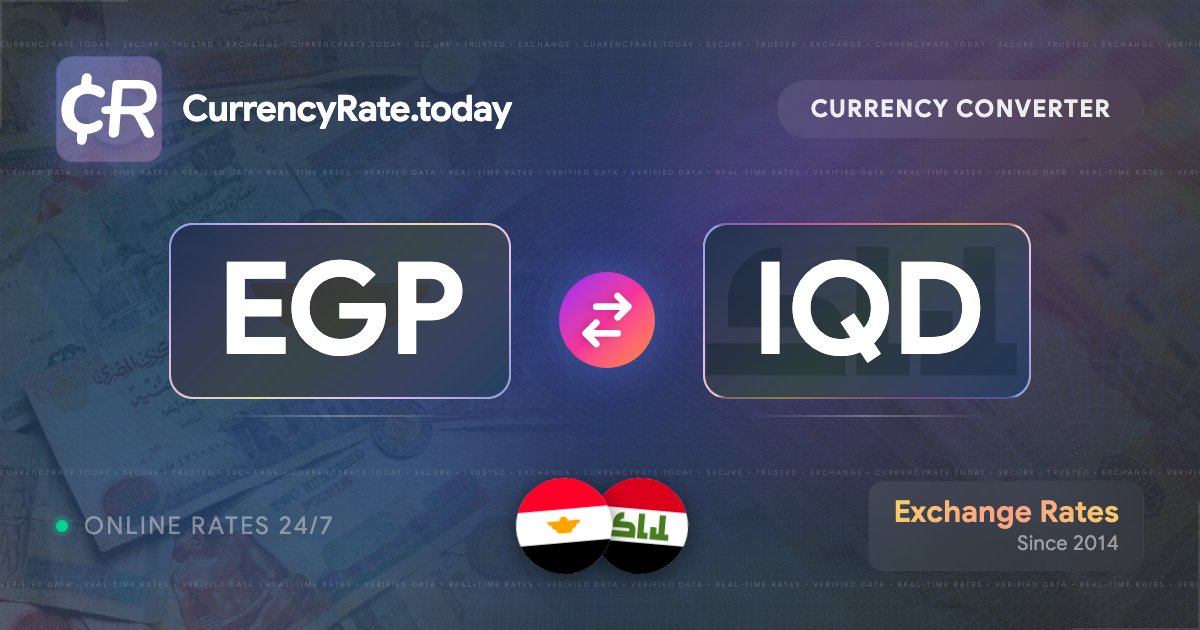 1 Million Egyptian Pounds (EGP) to Iraqi Dinars (IQD) - Currency Converter