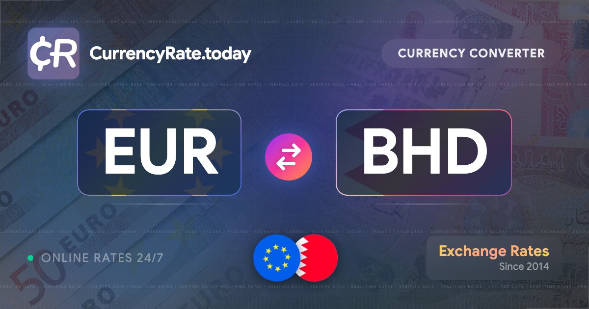 1020 Euros (EUR) to Bahraini Dinars (BHD) - Currency Converter