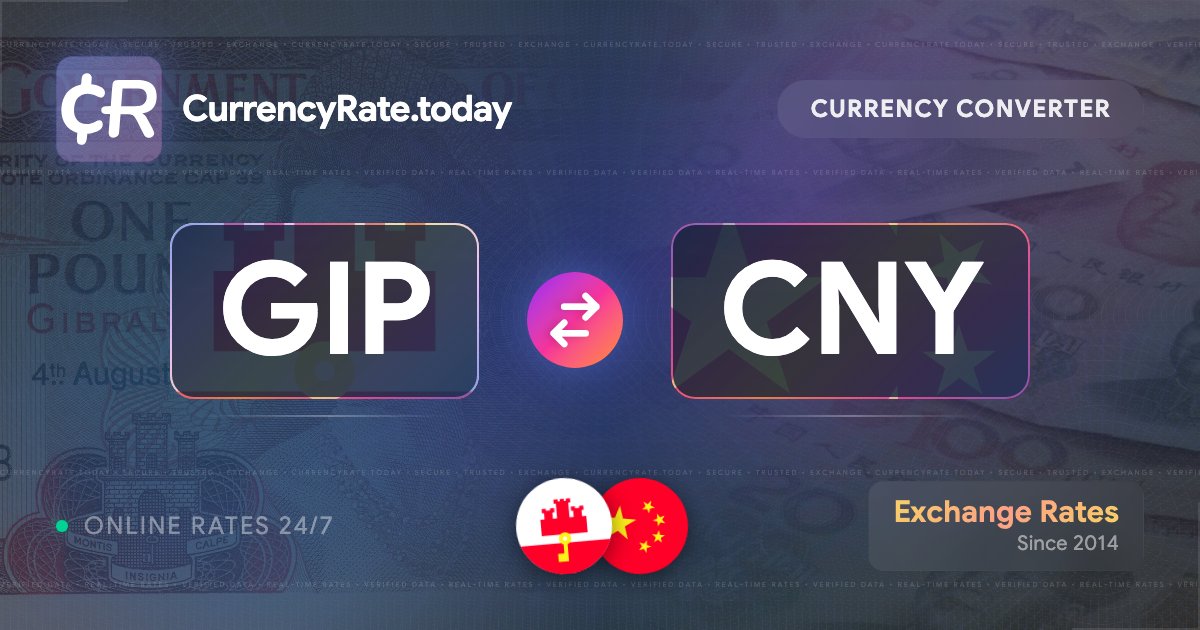 直布罗陀镑 为 人民币 - £ 1 GIP/CNY 汇率