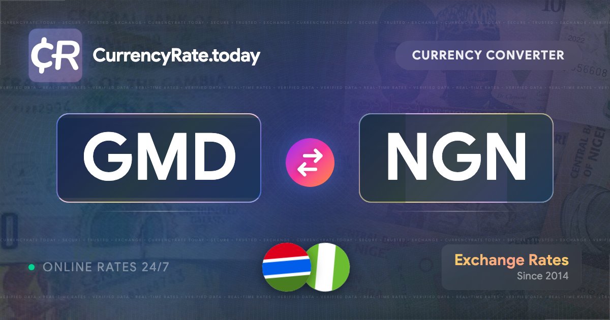 Live Dalasi to Naira Exchange Rate - D 1 GMD/NGN Today