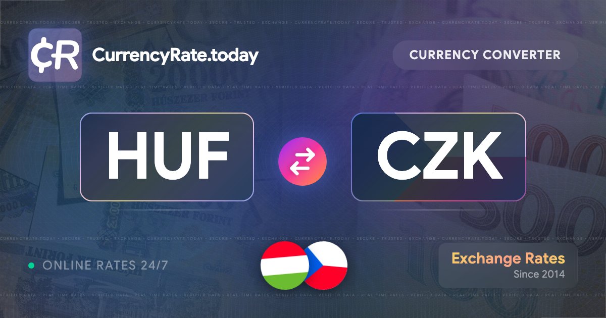 Live Forint to Korunas Exchange Rate - Ft 1 HUF/CZK Today