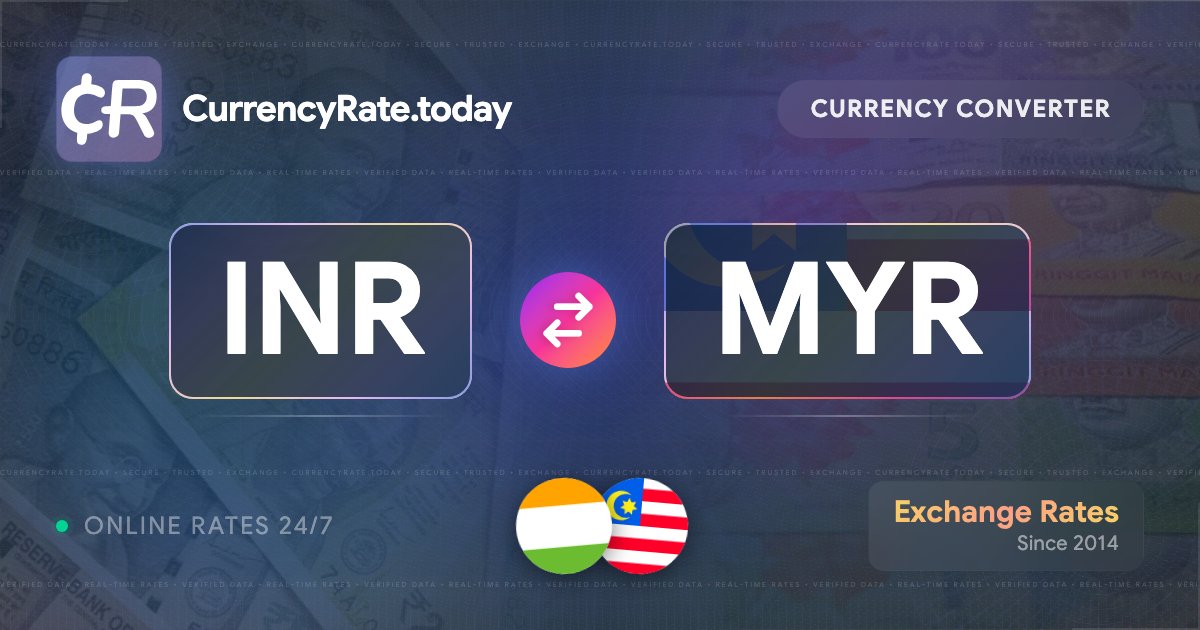 Live Indian Rupee to Ringgit Exchange Rate - ₹ 1 INR/MYR Today