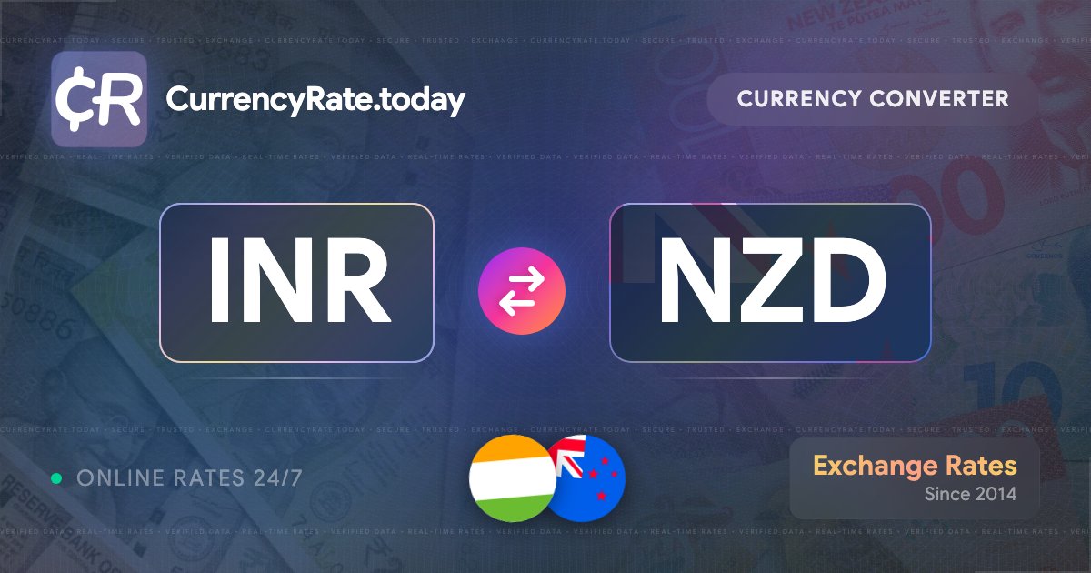 5000 Indian Rupees (INR) to New Zealand Dollars (NZD) - Currency Converter