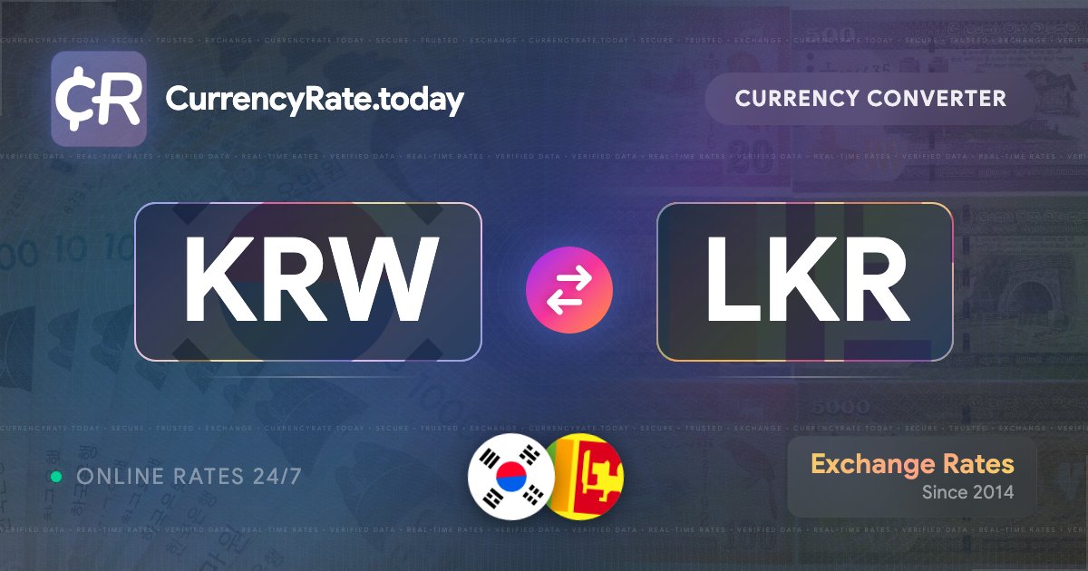 30 Million Won (KRW) to Sri Lankan Rupees (LKR) - Currency Converter
