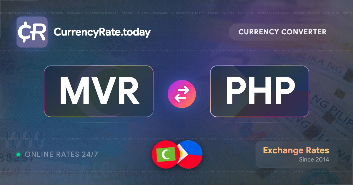 Live Rufiyaa to Philippine Pesos Exchange Rate - .ރ 1 MVR/PHP Today