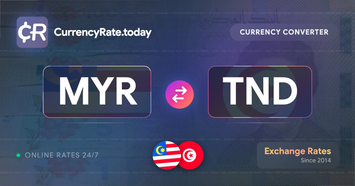 Live Ringgit to Tunisian Dinars Exchange Rate - RM 1 MYR/TND Today