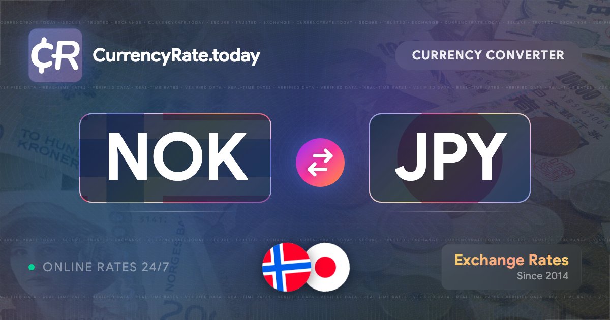 Live Norwegian Krone to Yens Exchange Rate - kr 1 NOK/JPY Today