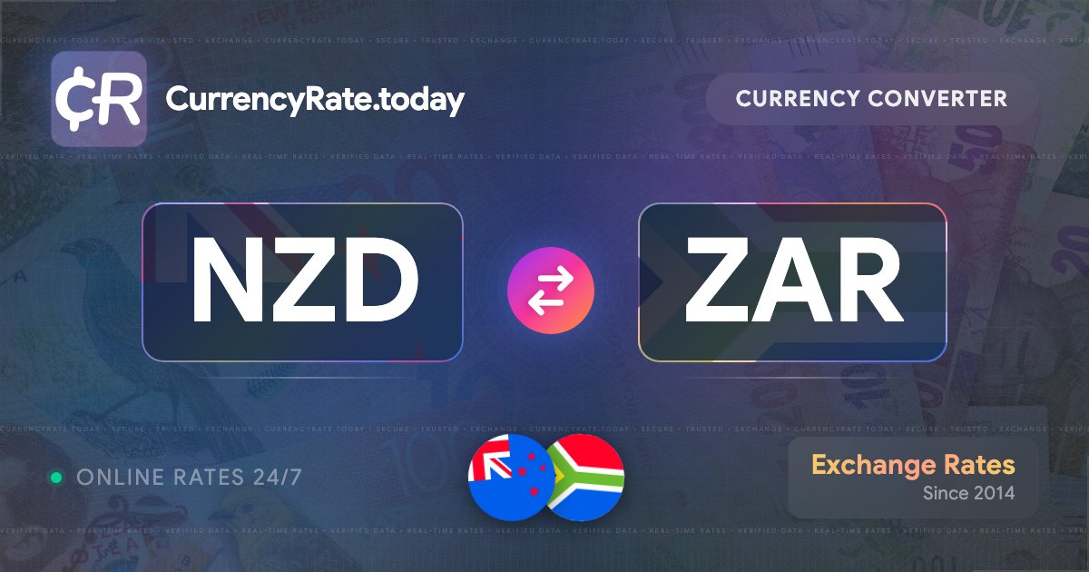 2500 New Zealand Dollars (NZD) to Rands (ZAR) - Currency Converter