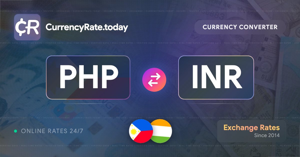 50 Philippine Pesos (PHP) to Indian Rupees (INR) - Currency Converter