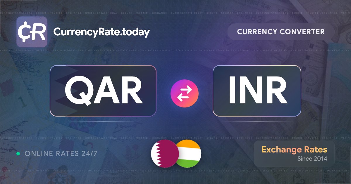 1500 Riyals (QAR) to Indian Rupees (INR) - Currency Converter