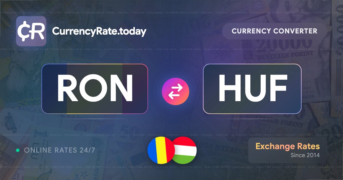 Live Romanian Leu to Forints Exchange Rate - L 1 RON/HUF Today