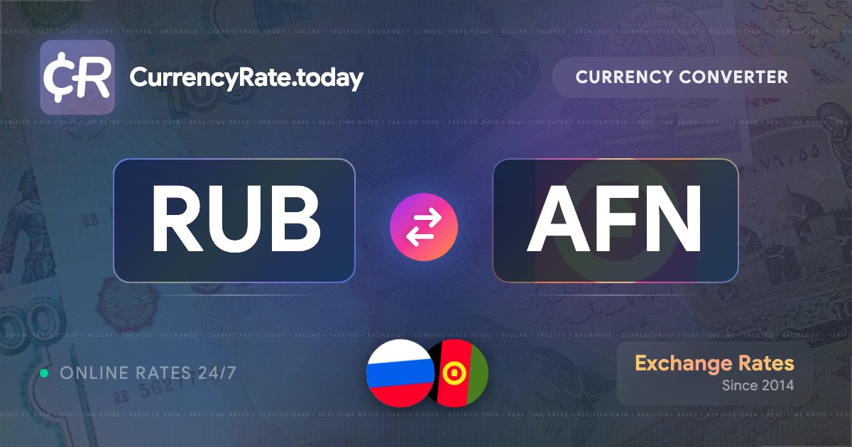 Live Russian Ruble to Afghanis Exchange Rate - ₽ 1 RUB/AFN Today