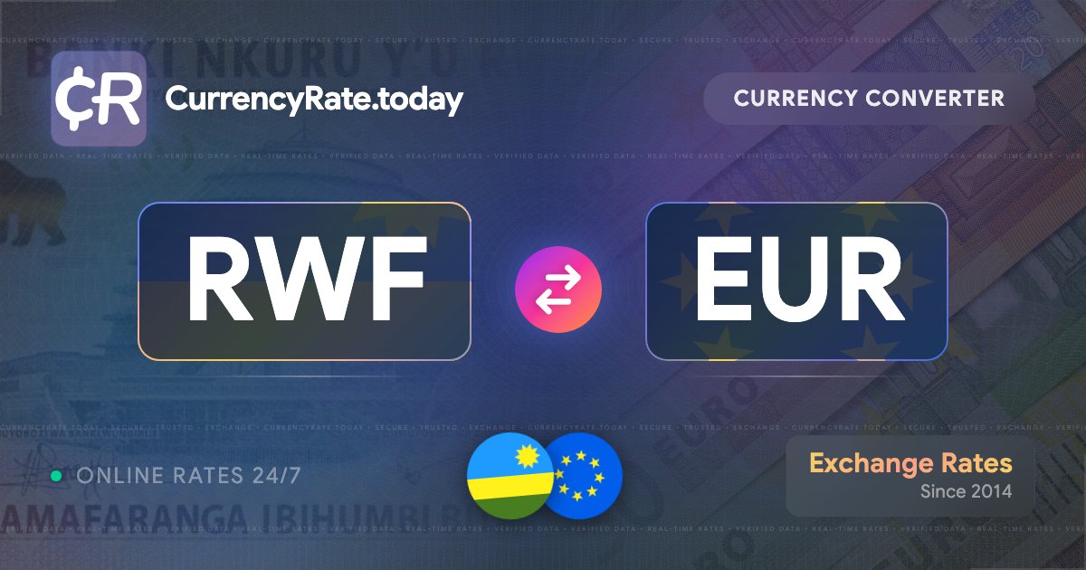Live Rwandan Franc to Euros Exchange Rate - Fr 1 RWF/EUR Today