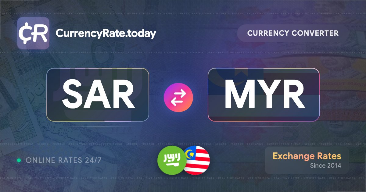 Live Riyal to Ringgit Exchange Rate - ر.س 1 SAR/MYR Today