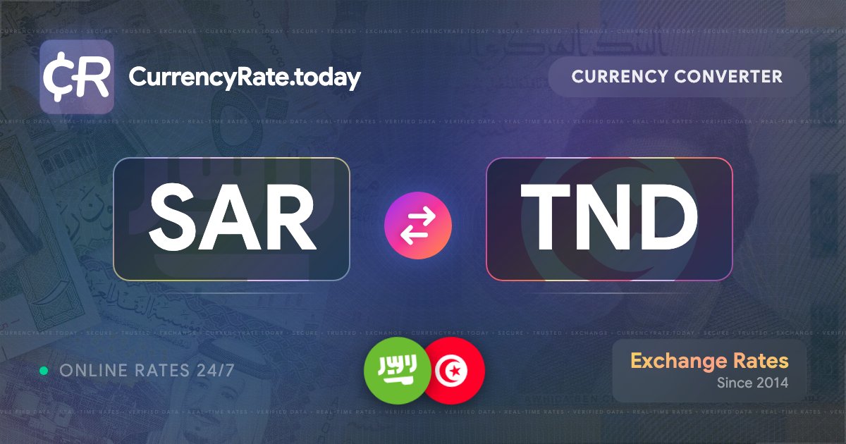 Live Riyal to Tunisian Dinars Exchange Rate - ر.س 1 SAR/TND Today