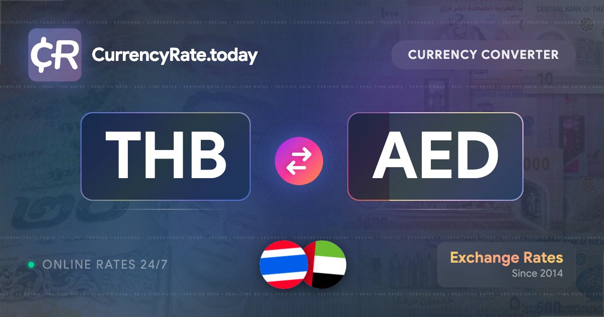 Live Thai Baht to Dirhams Exchange Rate - ฿ 1 THB/AED Today