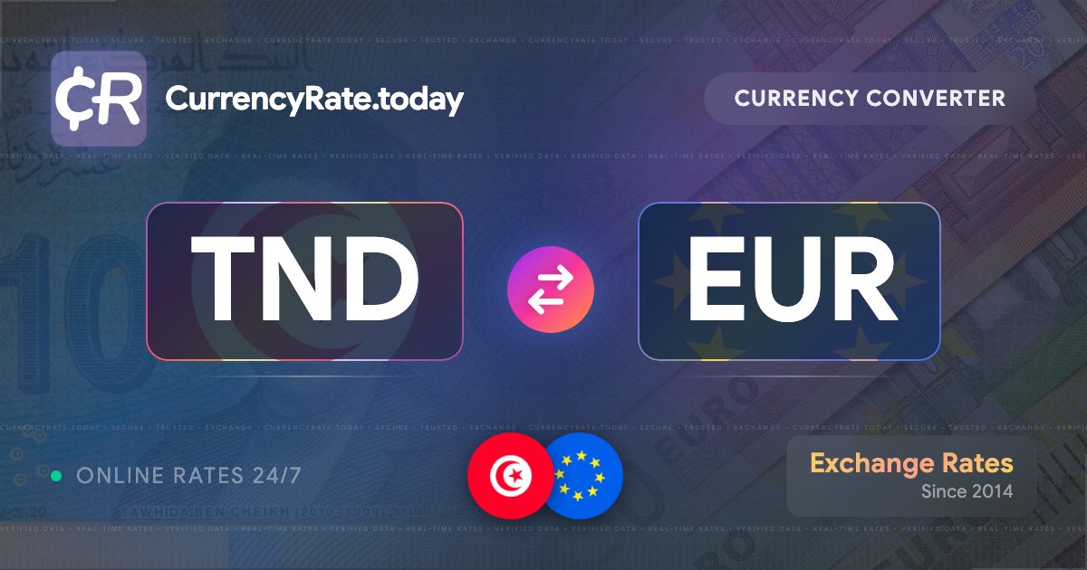 1000 Tunisian Dinars (TND) to Euros (EUR) - Currency Converter
