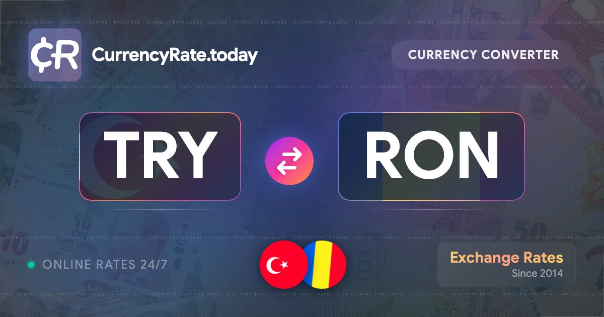 Live Turkish Lira to Romanian Lei Exchange Rate - ₺ 1 TRY/RON Today