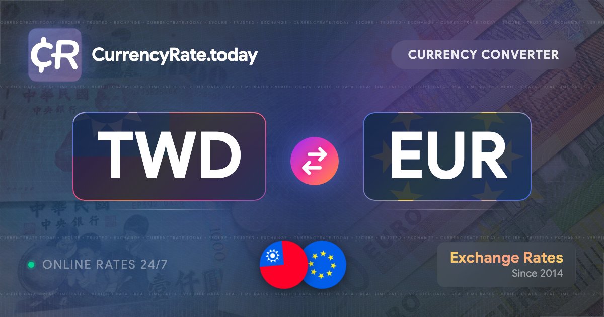 33700 Taiwan Dollars (TWD) to Euros (EUR) - Currency Converter