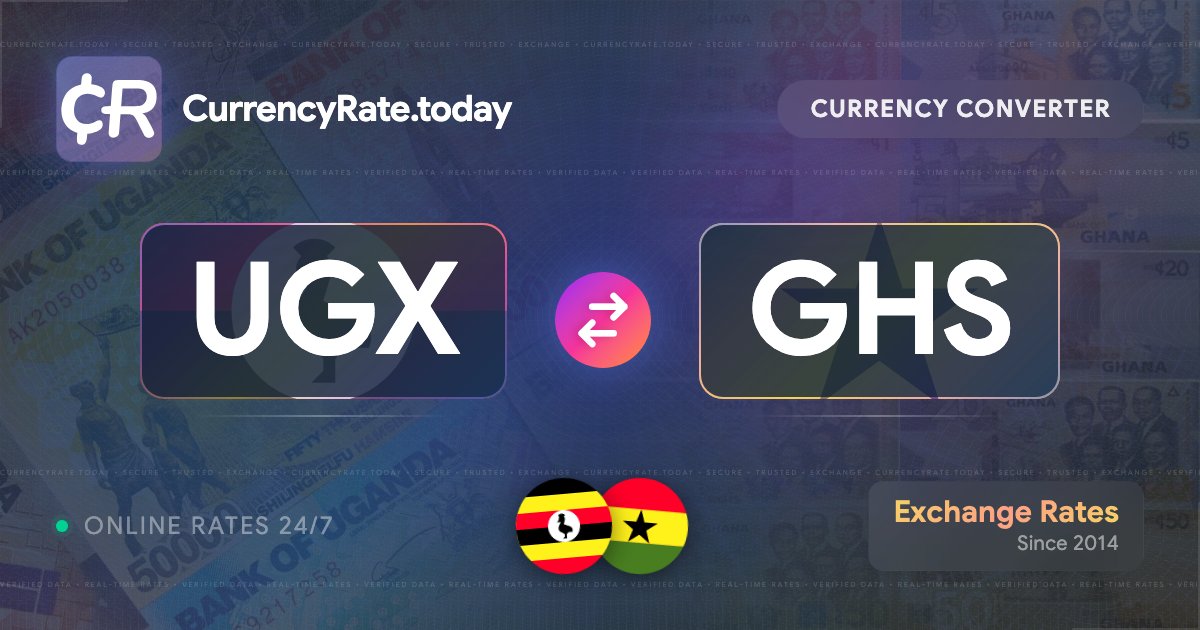 Live Ugandan Shilling to Ghanaian Cedis Exchange Rate - Sh 1 UGX/GHS Today