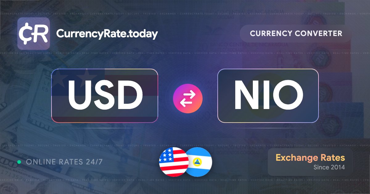 Dollars américain en Nicaragua Cordoba - $ 1 USD/NIO Taux de change