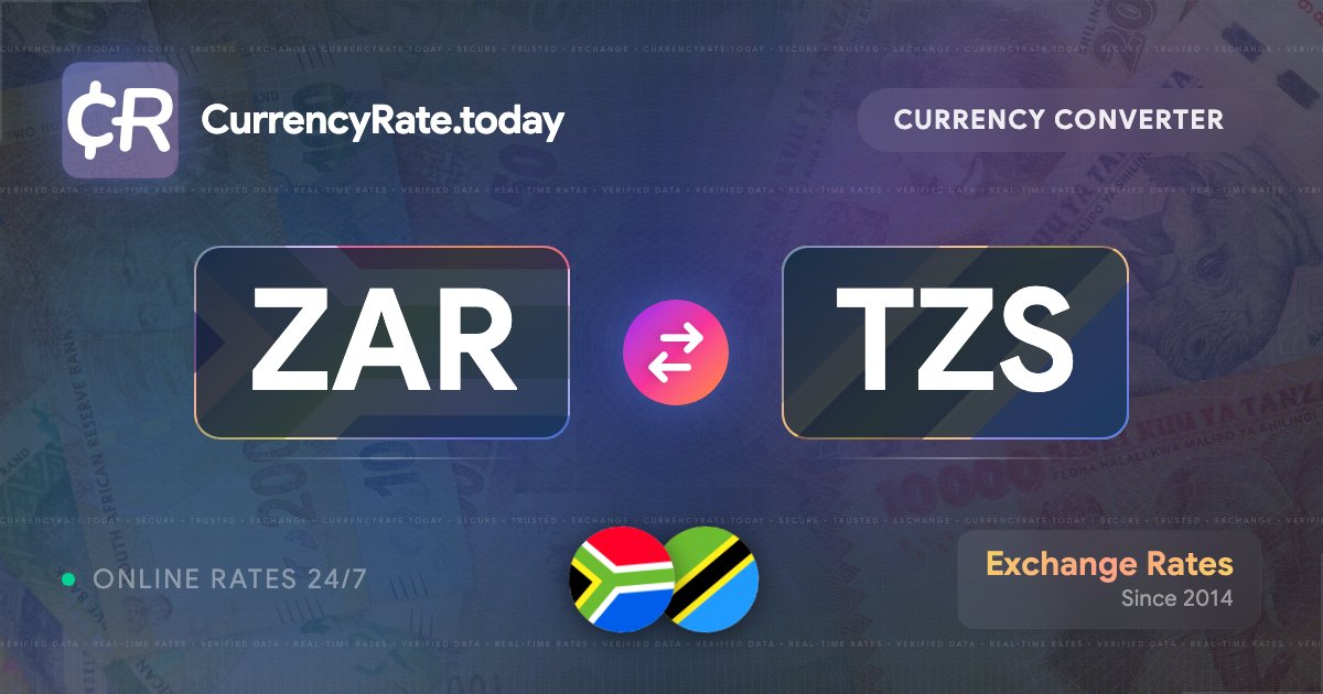 1600 Rands (ZAR) to Tanzanian Shillings (TZS) - Currency Converter