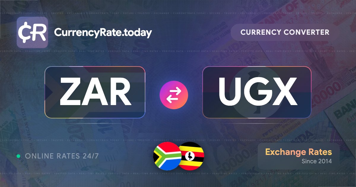 Live Rand to Ugandan Shillings Exchange Rate - R 1 ZAR/UGX Today